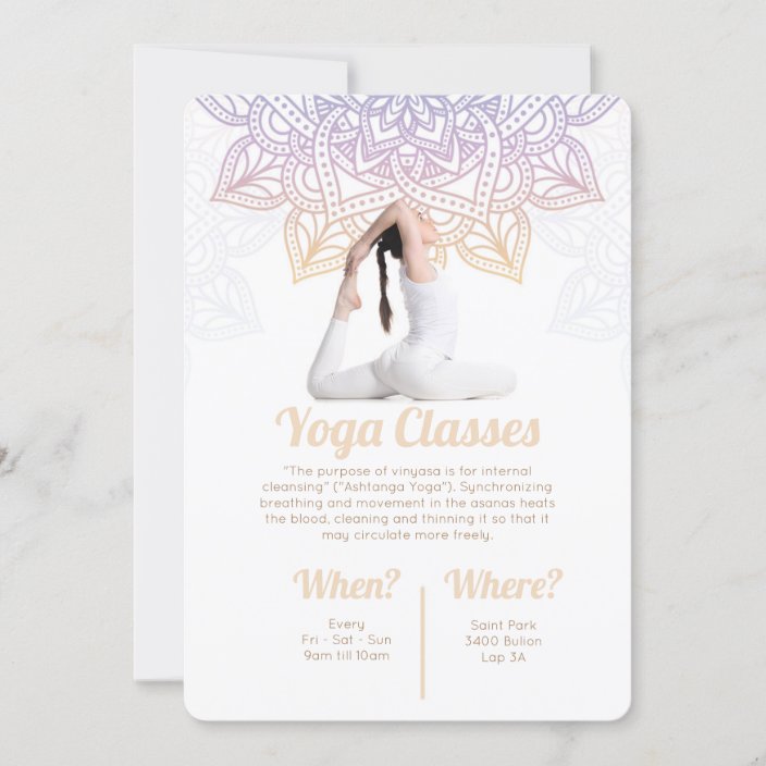 Yoga classes invitation | Zazzle.com