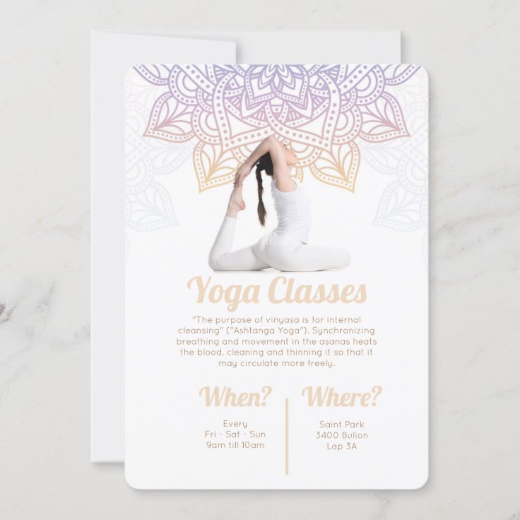 Yoga classes invitation | Zazzle