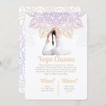 Yoga classes invitation | Zazzle