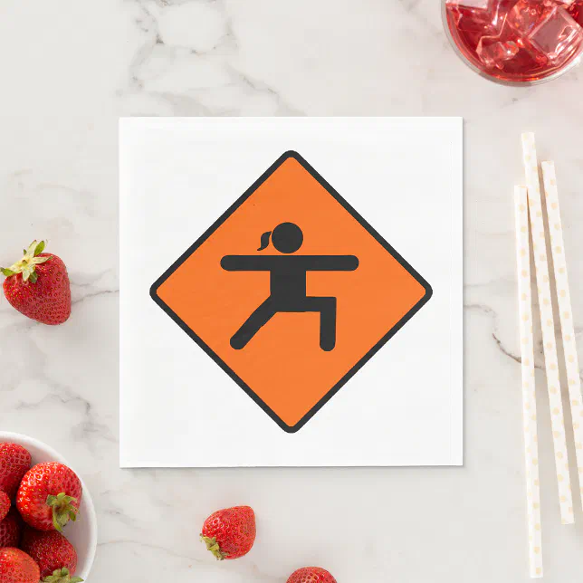 Yoga Crossing Sign Warrior Pose Stick Figure Napkins | Zazzle