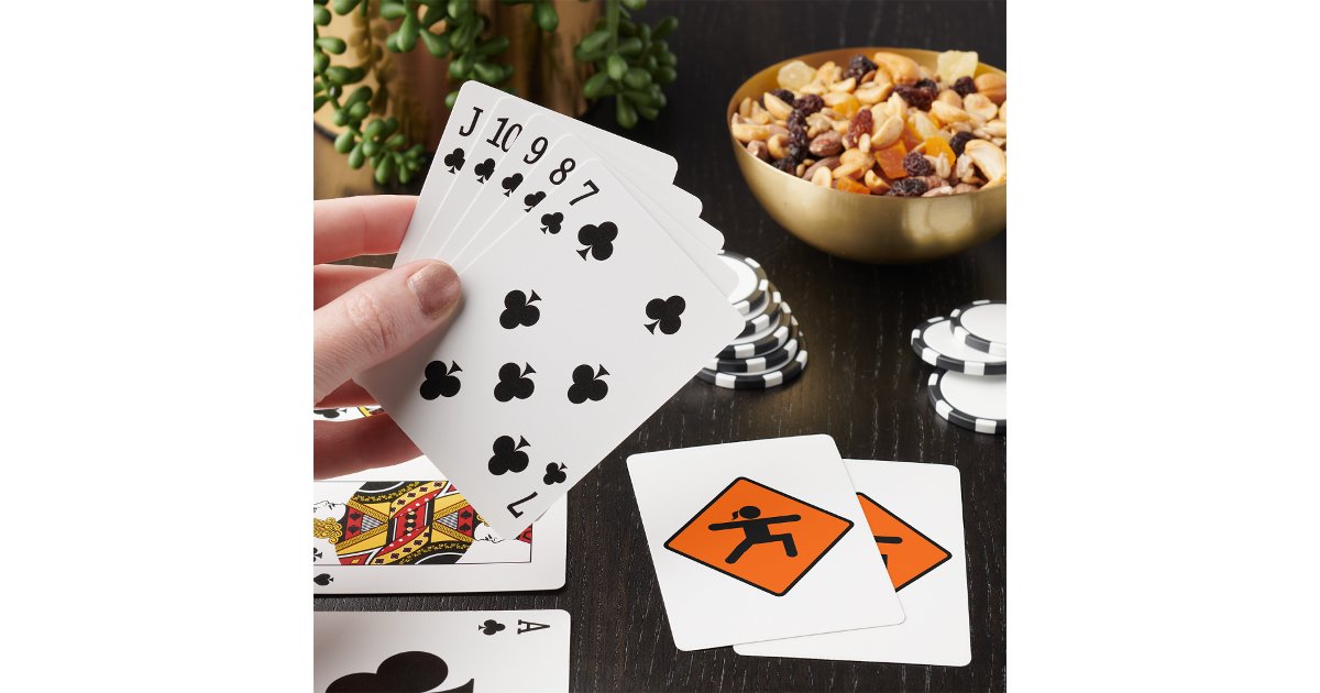 Yoga Crossing Sign Warrior Pose Stick Figure Poker Cards | Zazzle