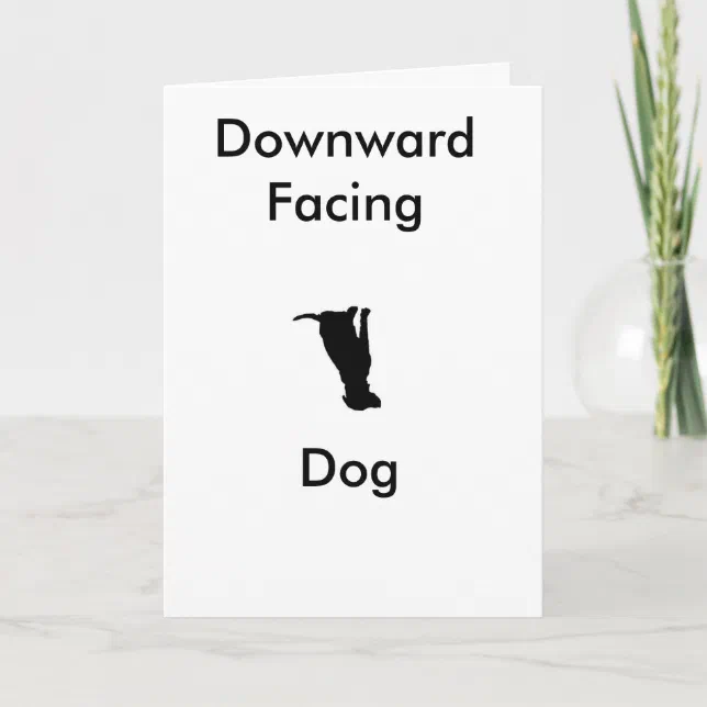 Yoga Downward Facing Dog Greeting Card | Zazzle