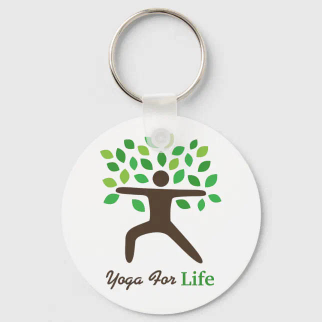 Yoga For Life Warrior Pose Tree Yogi Keychain | Zazzle