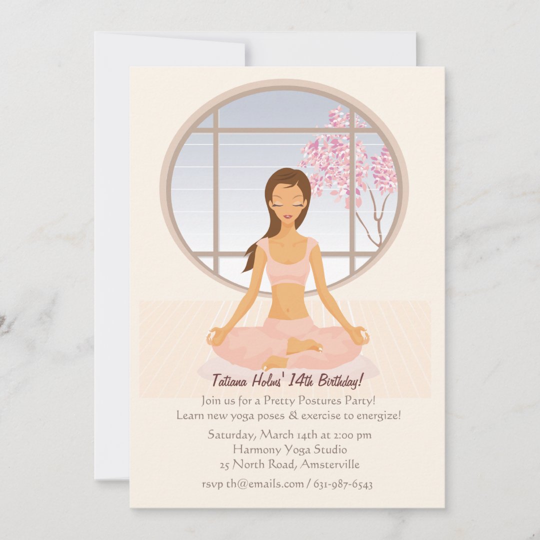 Yoga Girl Invitation | Zazzle