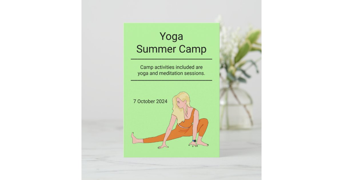 Yoga health custom class camp retreat invitation | Zazzle