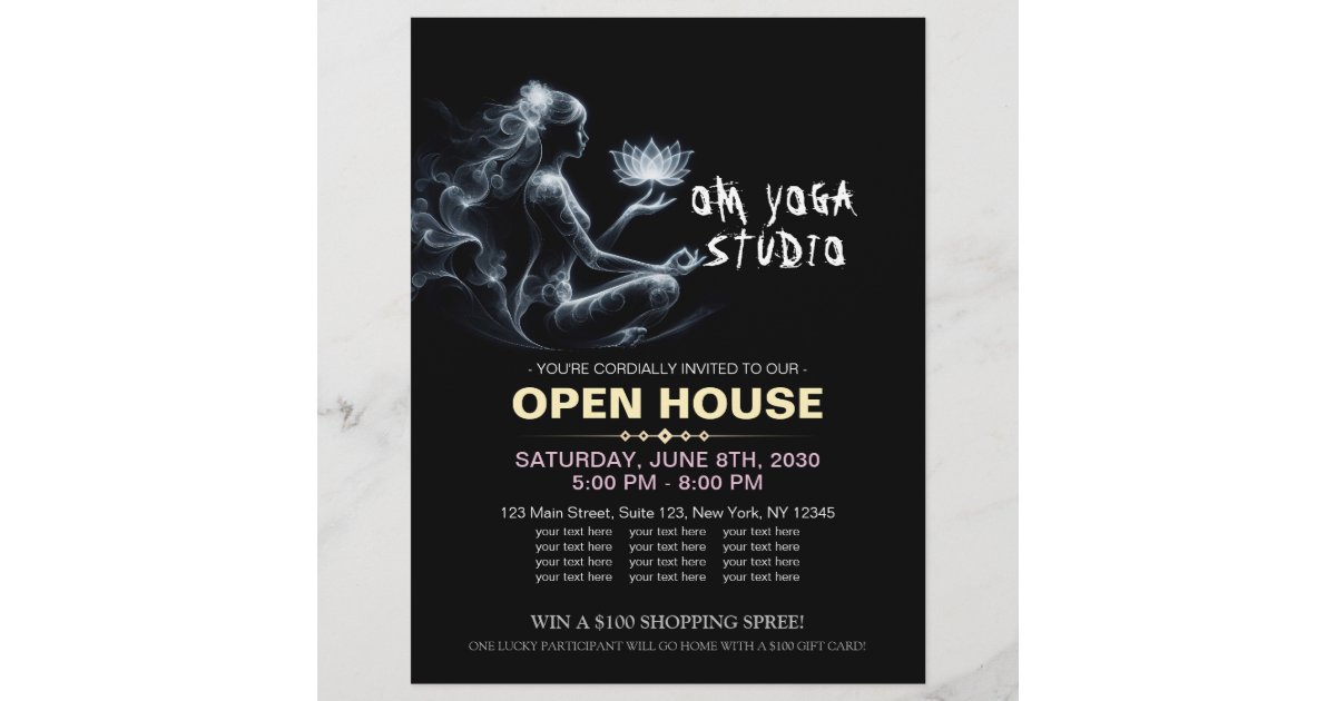 Yoga Instructor Lotus Meditation Pose Glowing Mist Flyer | Zazzle