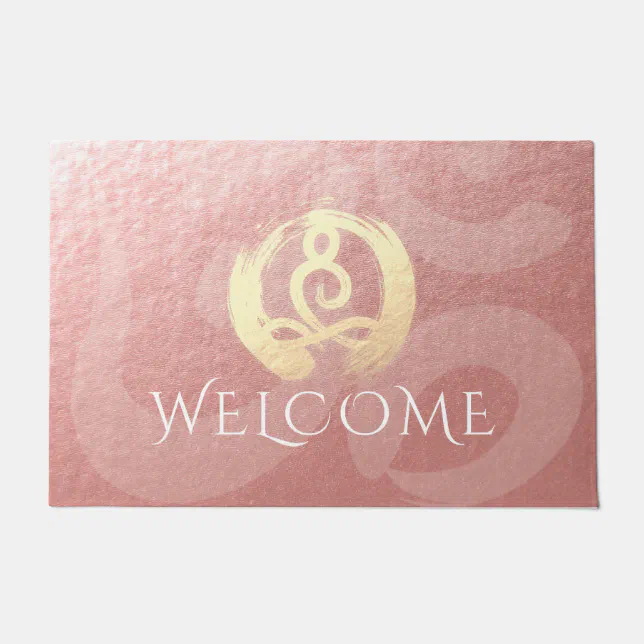 Yoga Instructor Meditation Pose Zen OM Welcome Doormat | Zazzle