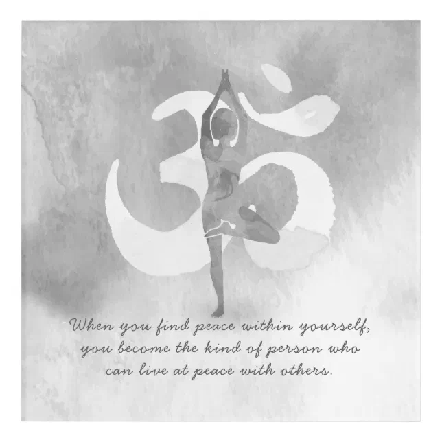 YOGA Instructor Meditation Tree Pose Om Sign Quote Acrylic Print | Zazzle