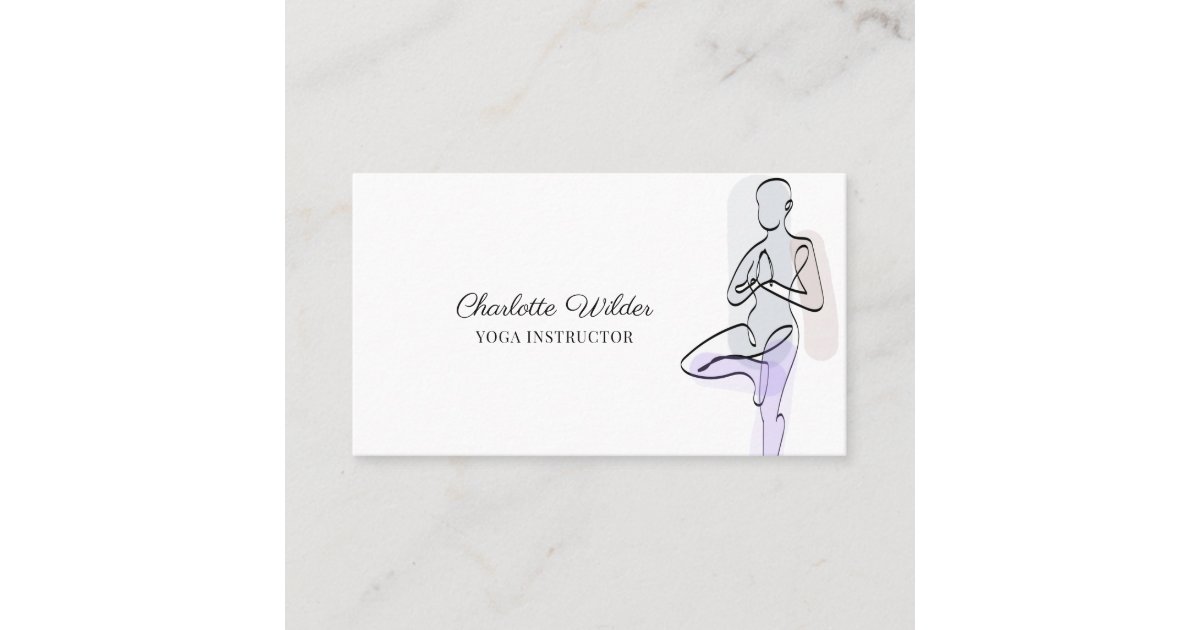 Yoga Instructor Tree Pose Business Card | Zazzle