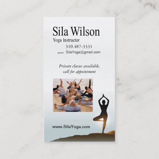 Yoga Instructor, Yoga Class Business Card | Zazzle