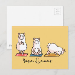 Yoga Llamas Postcard | Zazzle