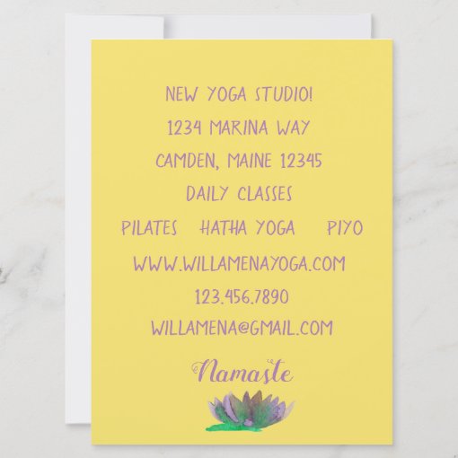 Yoga Lotus Pose Business Invitation | Zazzle