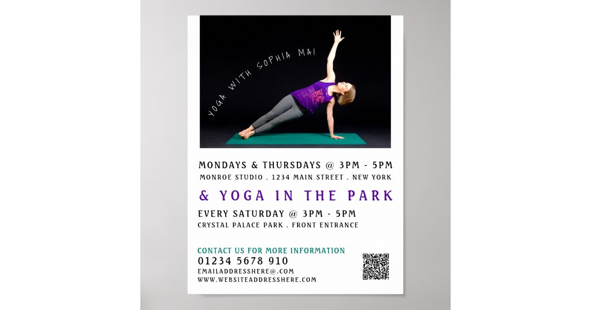 Yoga Mat, Yoga Class Advertising Poster | Zazzle