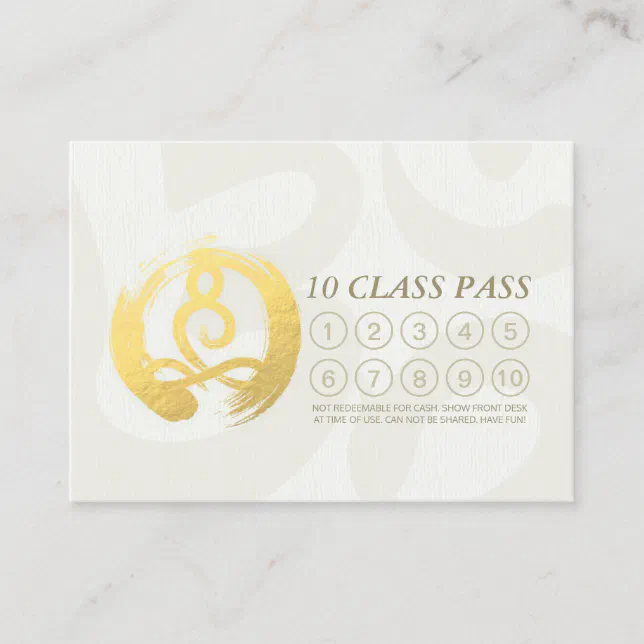 Yoga Meditation Instructor 10 Class Pass Loyalty | Zazzle