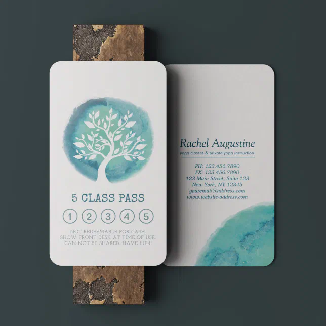 Yoga Meditation Instructor Class Pass Loyalty Card | Zazzle