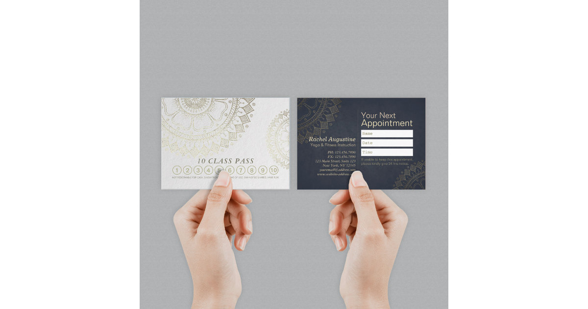 Yoga Meditation Instructor Class Pass Loyalty Card | Zazzle