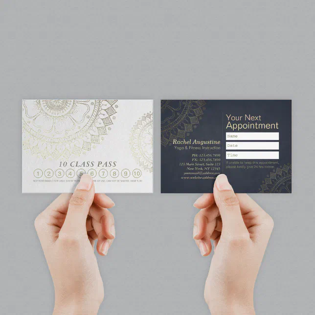 Yoga Meditation Instructor Class Pass Loyalty Card | Zazzle