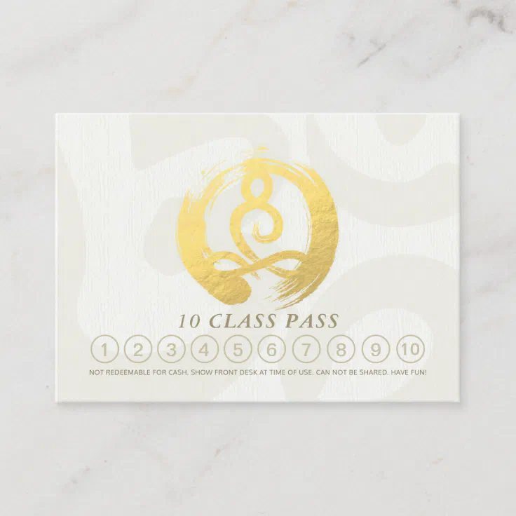 Yoga Meditation Instructor Class Pass Loyalty Card | Zazzle