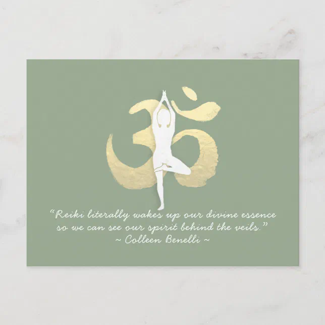 YOGA Meditation Instructor Quote Tree Pose OM Sign Postcard | Zazzle