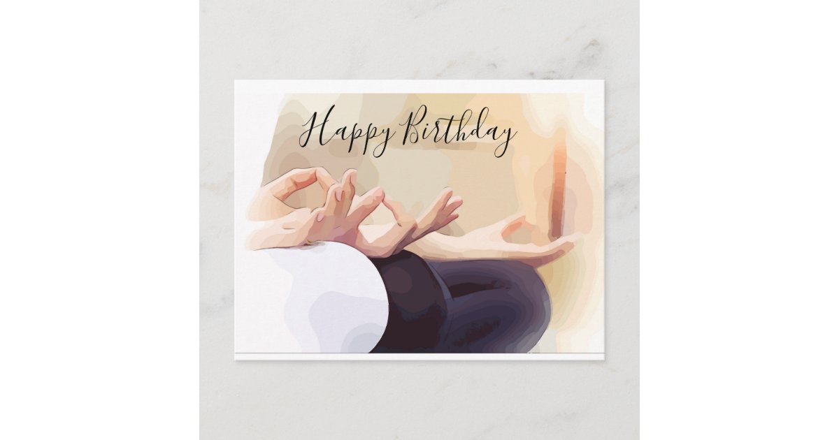 Yoga Meditation the index finger Birthday Card | Zazzle