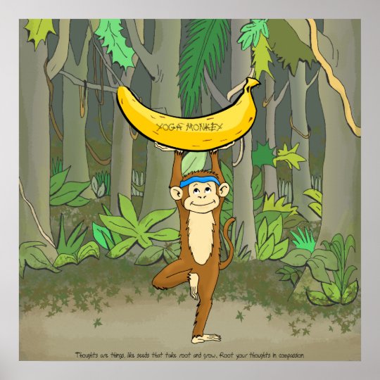 Yoga Monkey Poster | Zazzle.com