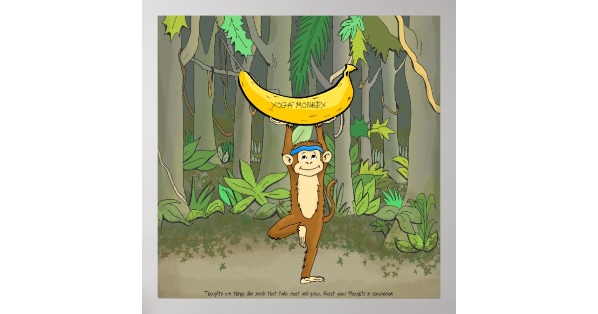 Yoga Monkey Poster | Zazzle