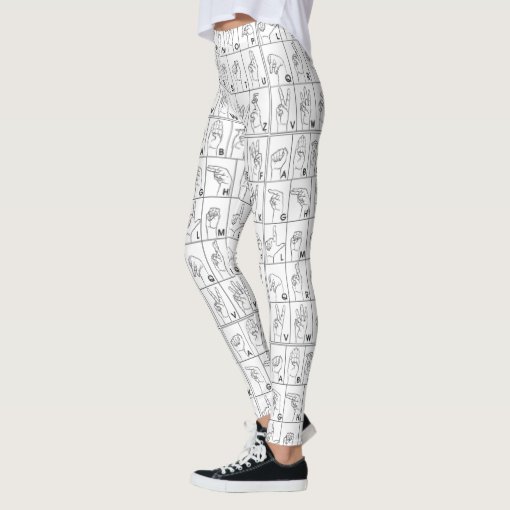 Yoga Pants Leggings ASL American Sign Language | Zazzle