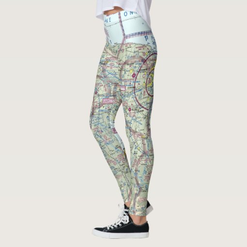 Yoga Pants/Leggings aviation map print Leggings | Zazzle