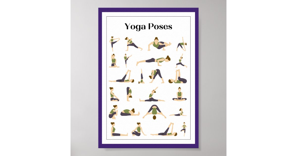 Yoga Pick a Pose Brain Break Poster (Blue) | Zazzle