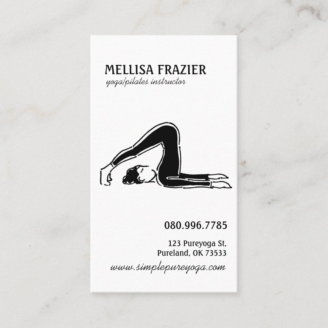 Yoga Pilates Business/Instructor Business Card | Zazzle