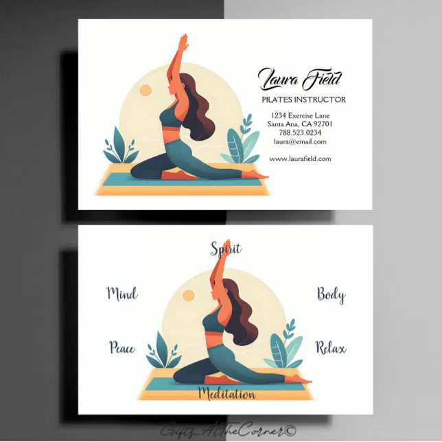 Yoga Pilates Instructor Business Card | Zazzle