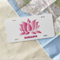 yoga pink lotus namaste license plate | Zazzle