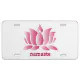 yoga pink lotus namaste license plate | Zazzle