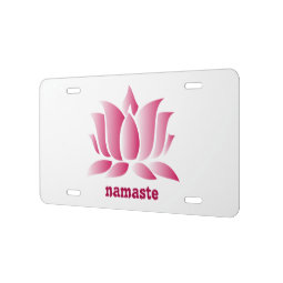 yoga pink lotus namaste license plate | Zazzle