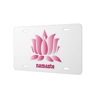 yoga pink lotus namaste license plate | Zazzle