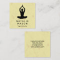Yoga Pose | Yellow Texture Square Business Card | Zazzle