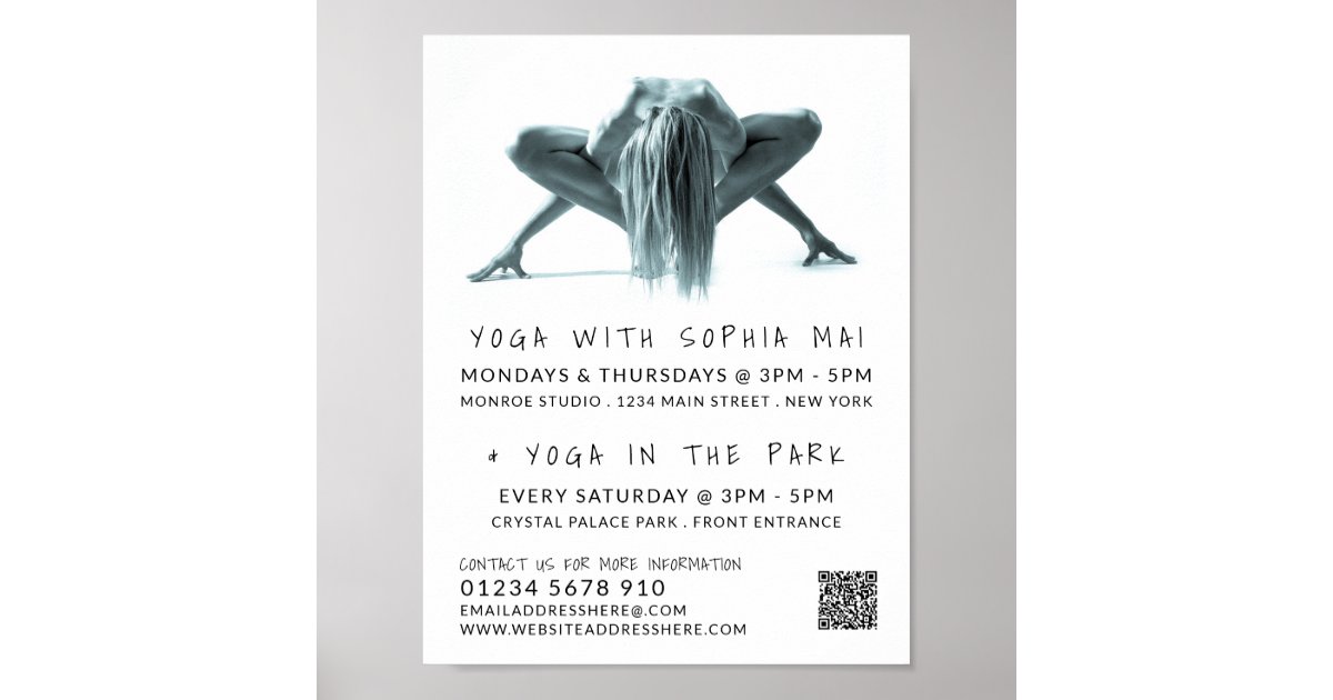 Yoga Pose, Yoga Class Advertising Poster | Zazzle
