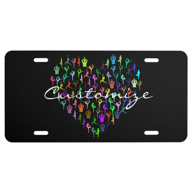 Yoga Poses Heart Thunder_Cove License Plate | Zazzle