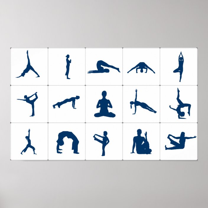 Yoga Poses Poster | Zazzle.com