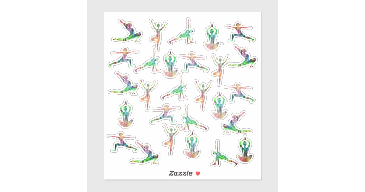 Yoga Poses Sticker | Zazzle