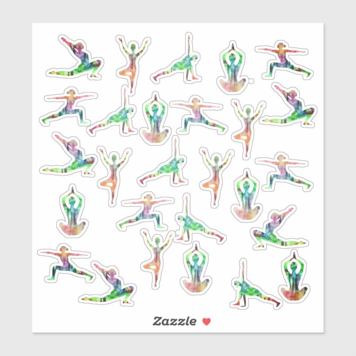 Yoga Poses Sticker | Zazzle.com
