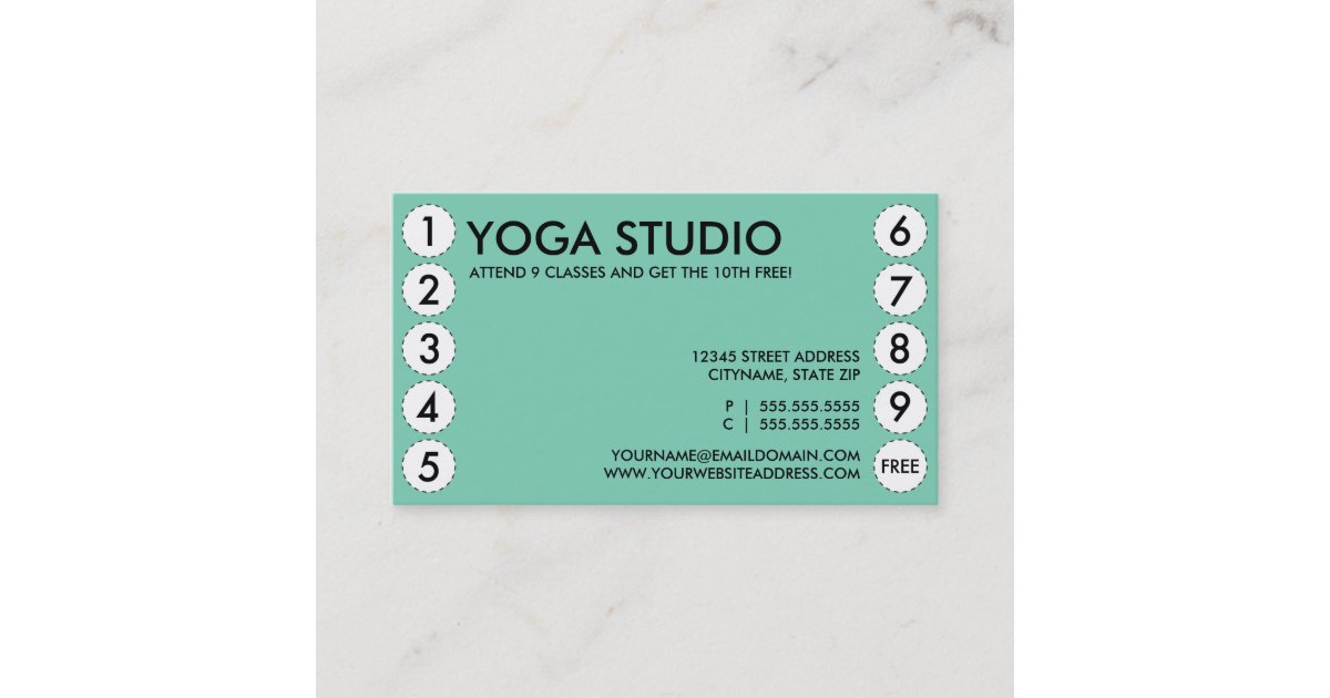 yoga punch card | Zazzle