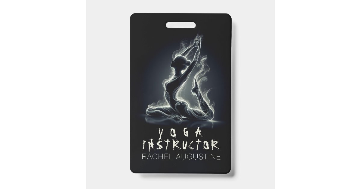 Yoga Reiki Instructor One-Legged King Pigeon Pose Badge | Zazzle