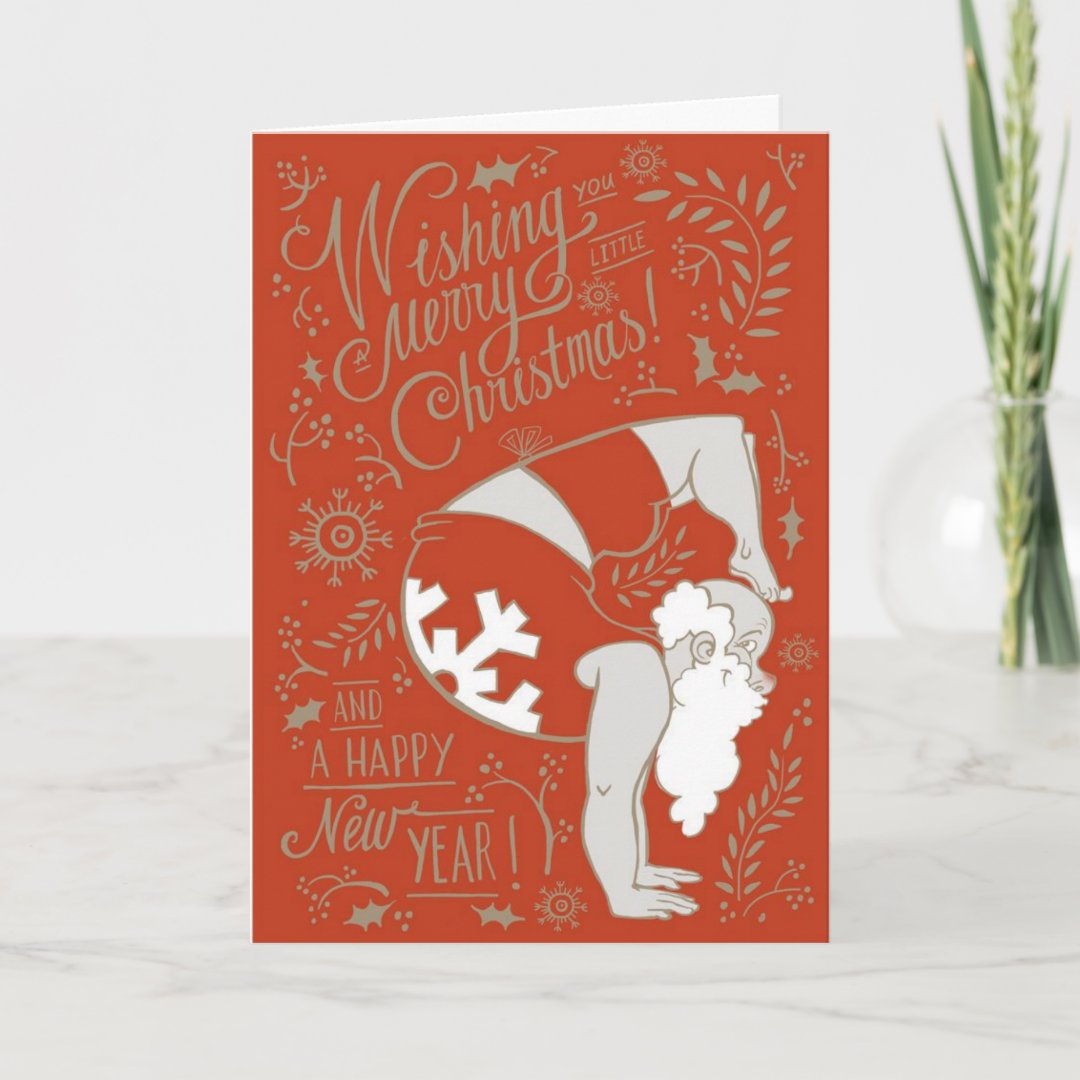 Yoga Santa Christmas Greeting Card | Zazzle