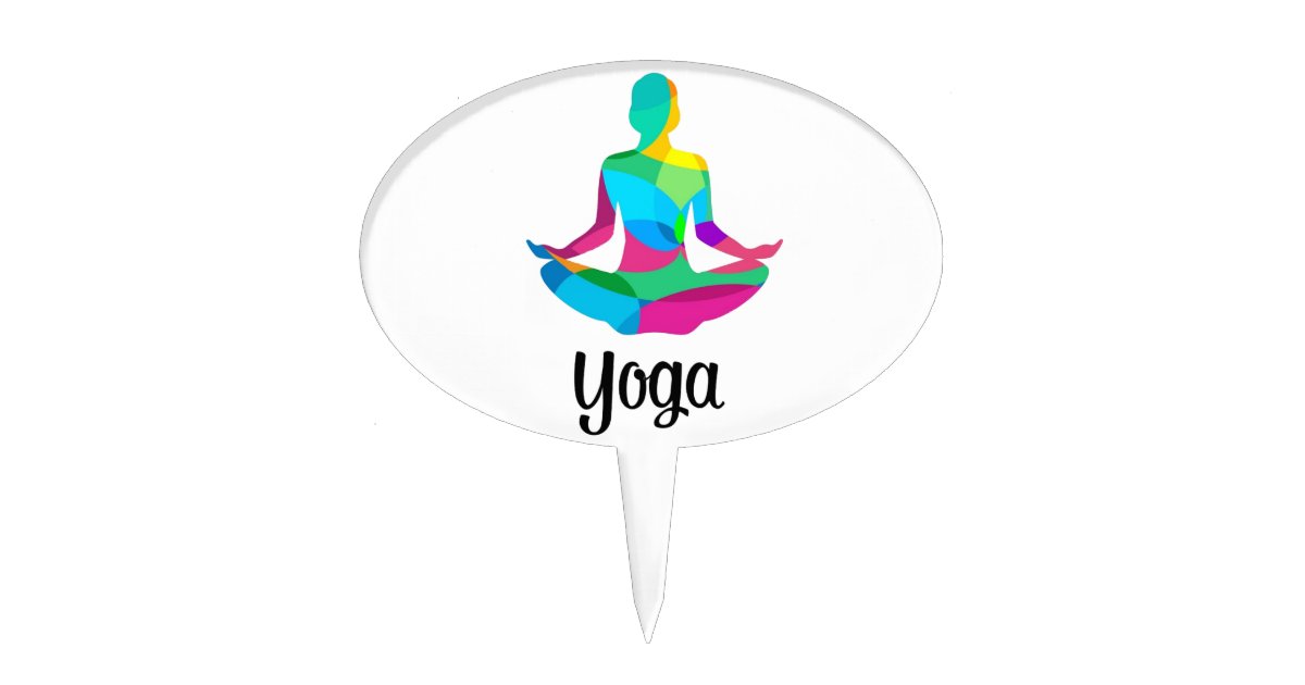 Yoga setting and fitness cake topper | Zazzle
