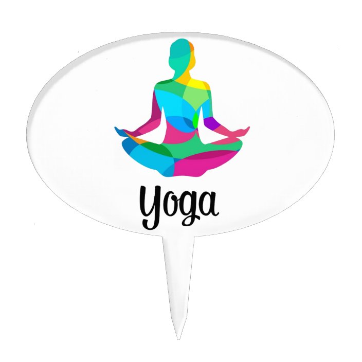 Yoga setting and fitness cake topper | Zazzle.com