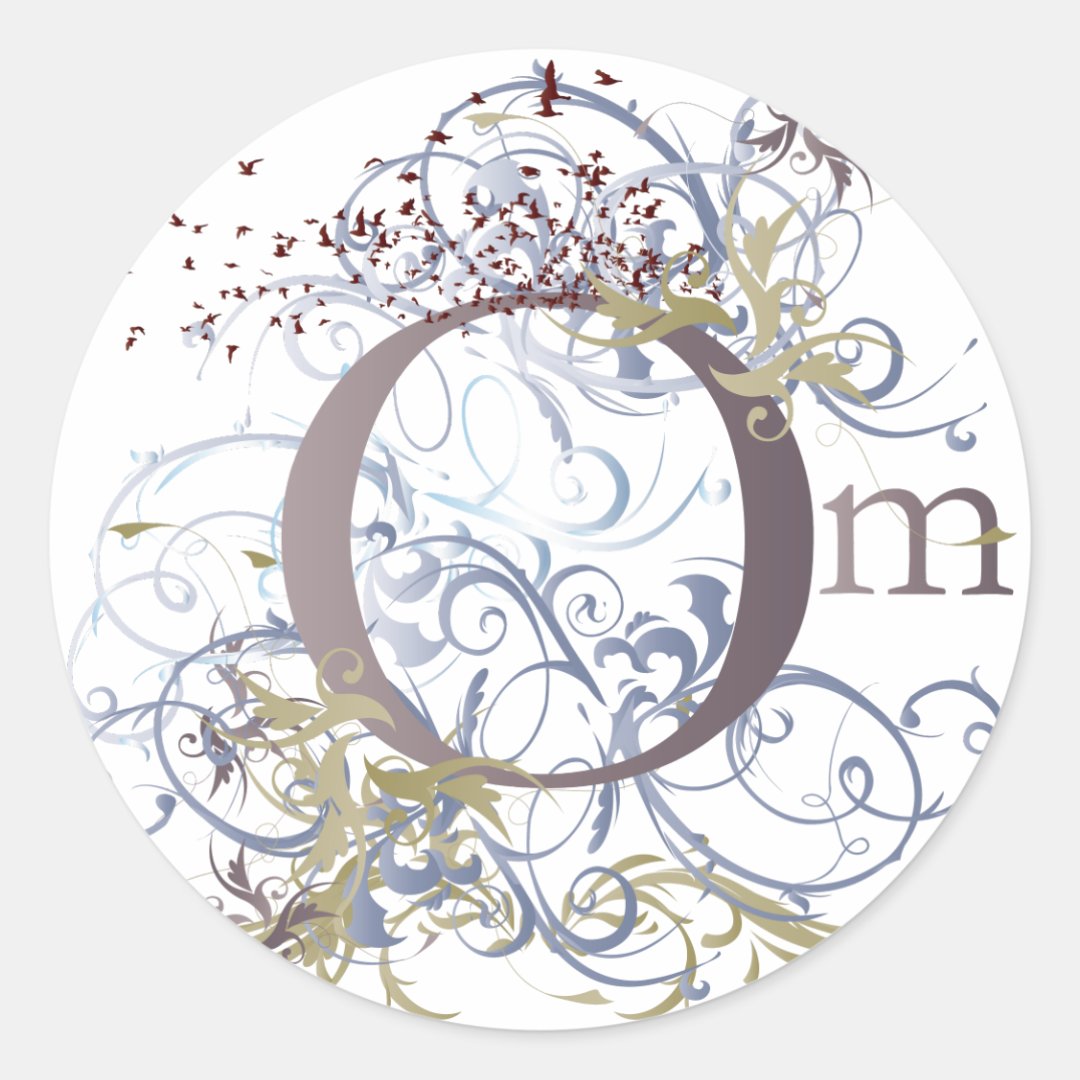 Yoga Speak : Swirling Om Design Classic Round Sticker | Zazzle