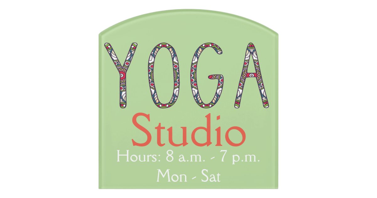 Yoga Studio Door Sign | Zazzle