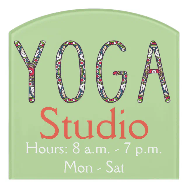 Yoga Studio Door Sign | Zazzle