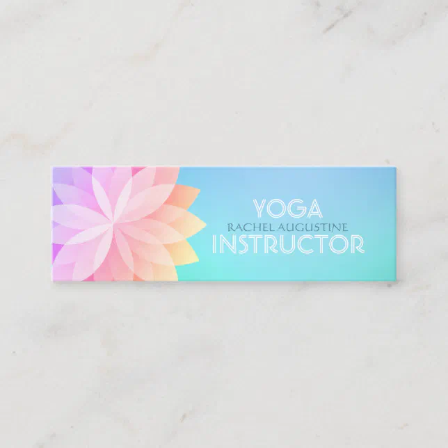 YOGA Studio Meditation Instructor Colorful Mandala Mini Business Card ...